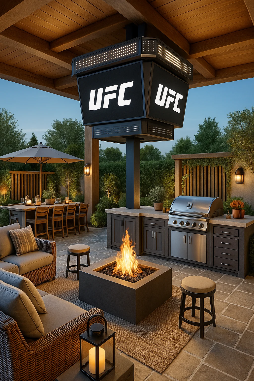 A Show-Stopping UFC-Themed Outdoor Lounge | Room Craft AI